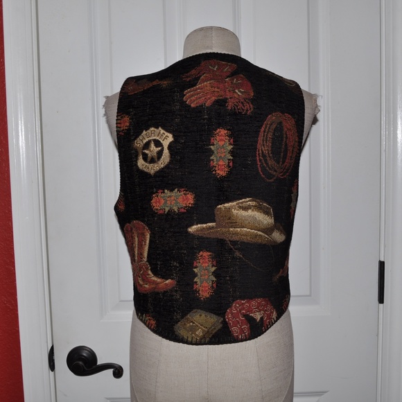 Vintage | Jackets & Coats | Vintage Longhorn Western Cowboy Tapestry ...